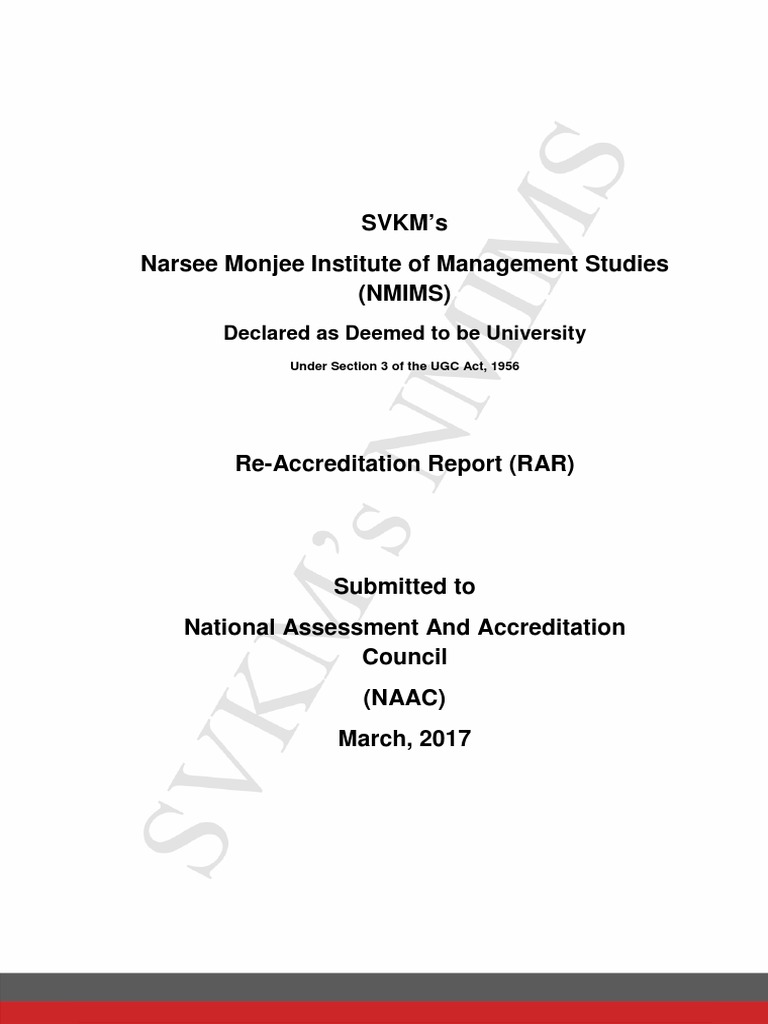Naac Report Part 1 Nmims 2017 | PDF | Libraries | University