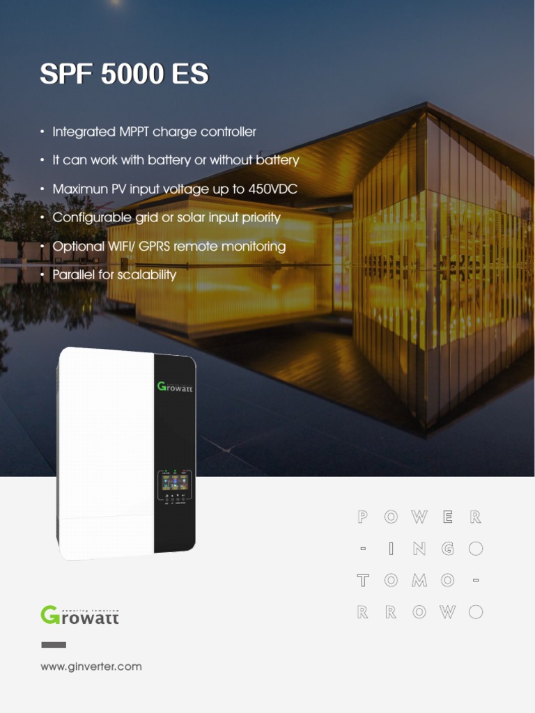 Growatt SPF 5000 ES Datasheet | PDF | Electrical Components | Electric Power