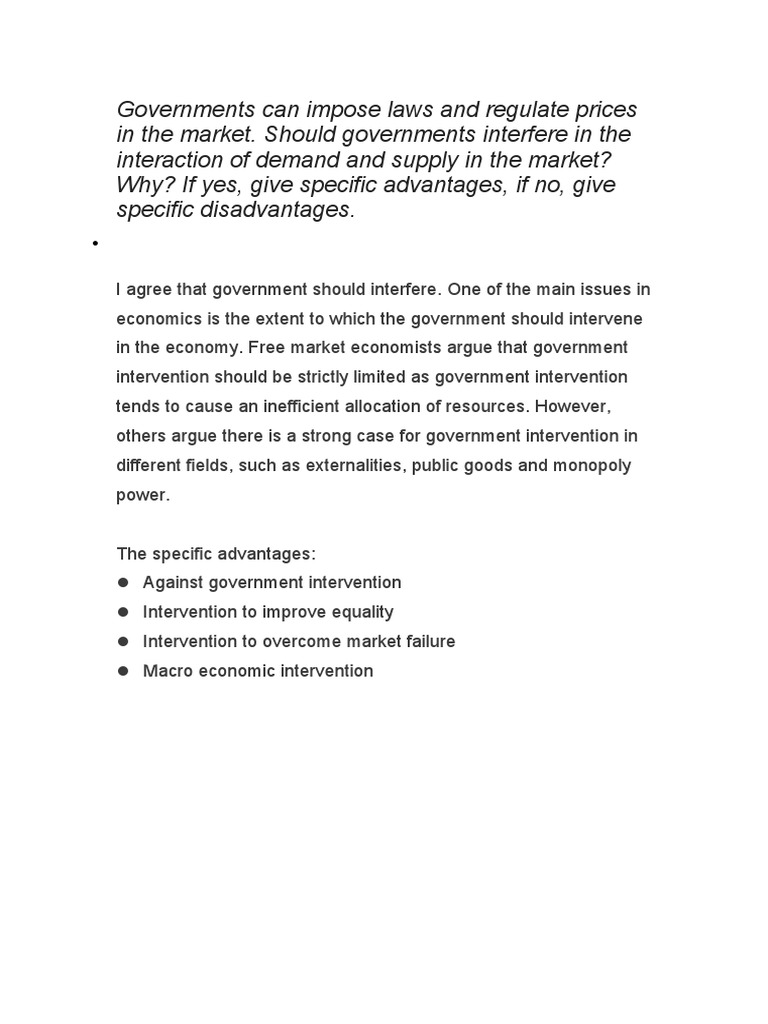 Government Intervention in Economics | PDF