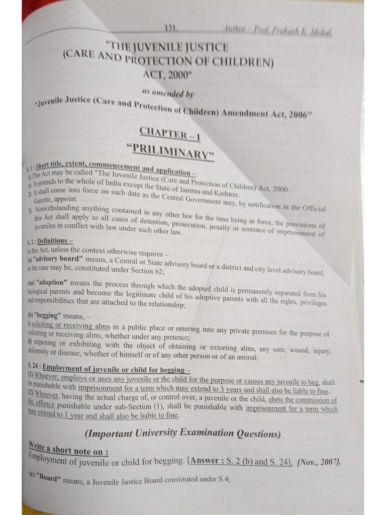 Juvenile Justice Act 2000 | PDF