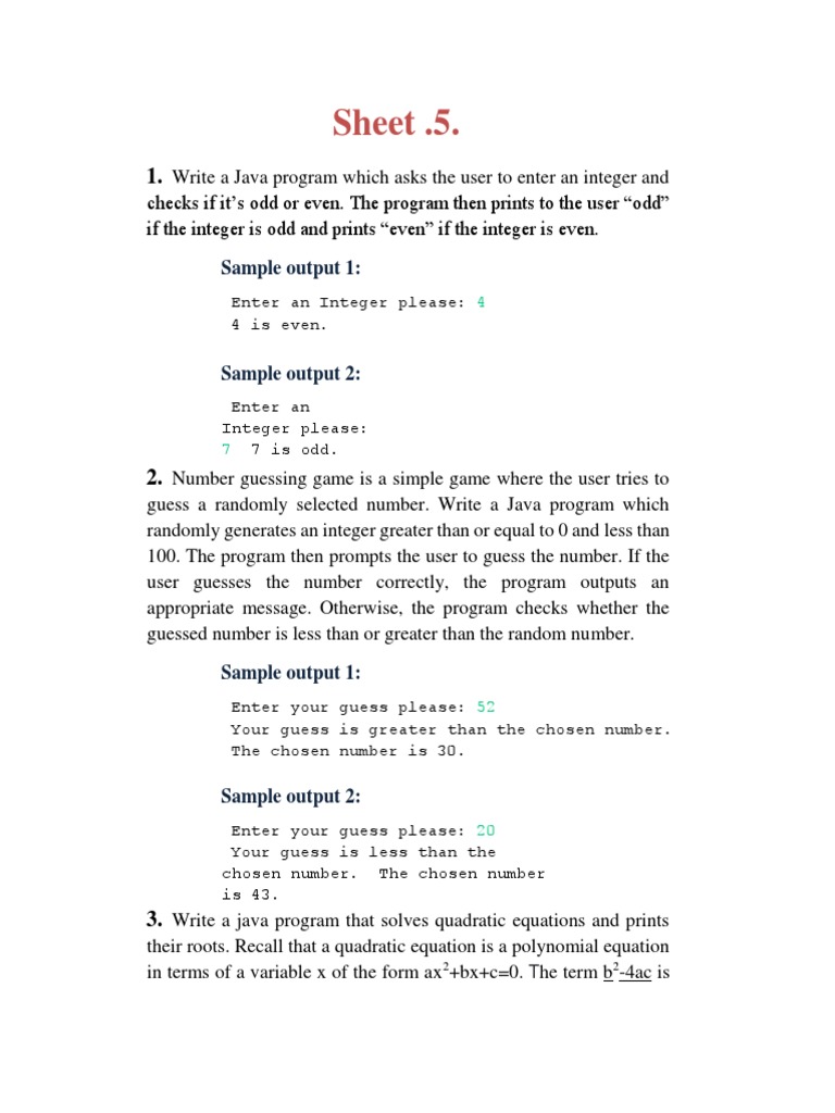 Sheet5 Java | PDF | Mathematical Objects | Algebra