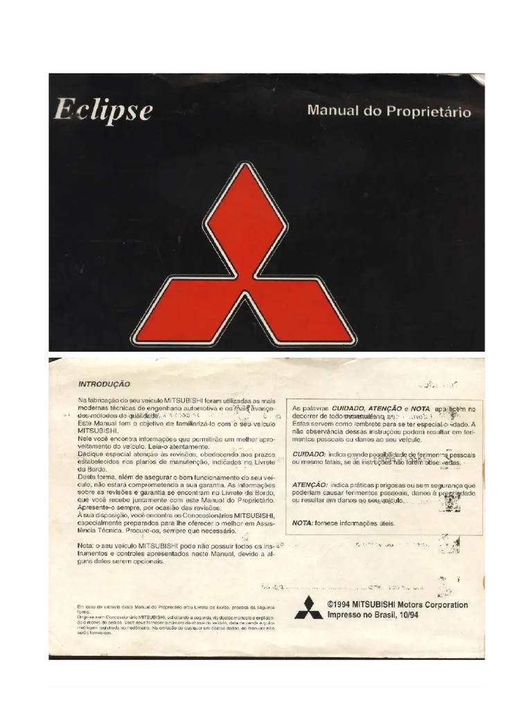 Manual Do Proprietário - Mitsubishi Eclipse - PDF | PDF | Casa e Jardim | Estilo de vida