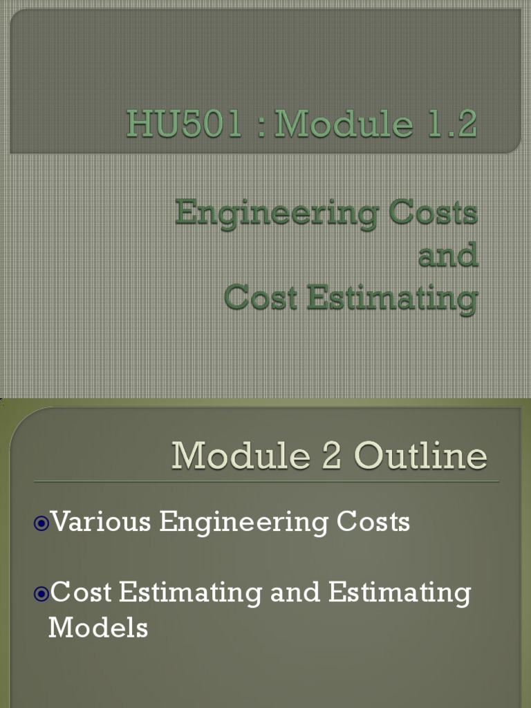 Cost & Estimation | PDF | Cost | Marginal Cost