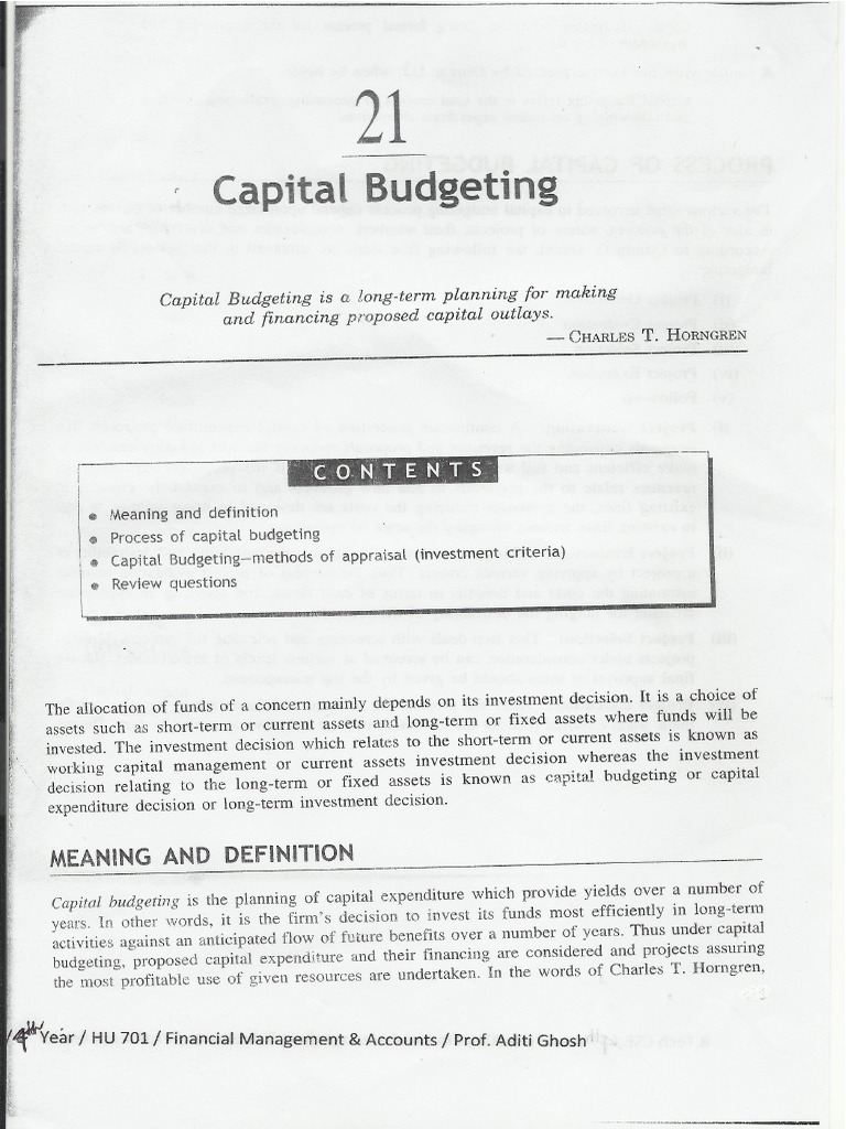 Capital Budgeting With Hard | PDF