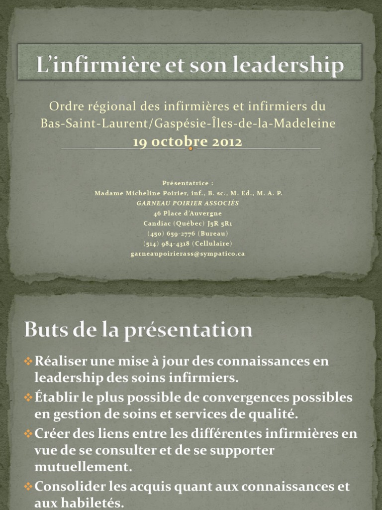 Leadership Infirmier et Gestion de Soins | PDF | Évolution de carrière