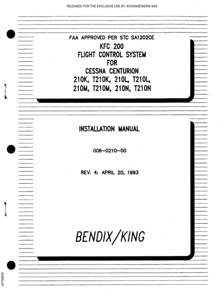 KFC 200, KS 270A, KS 271A, KS 272A Flight Control System Installation ...