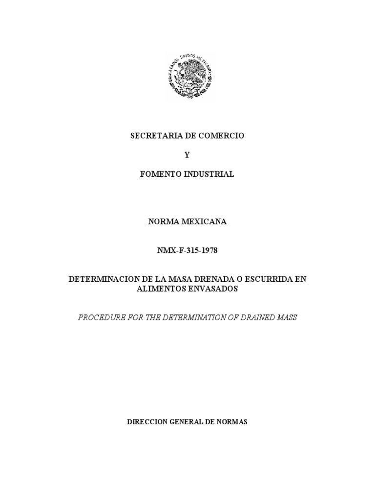 Determination of Drained Mass: A Standard Procedure for Measuring the ...