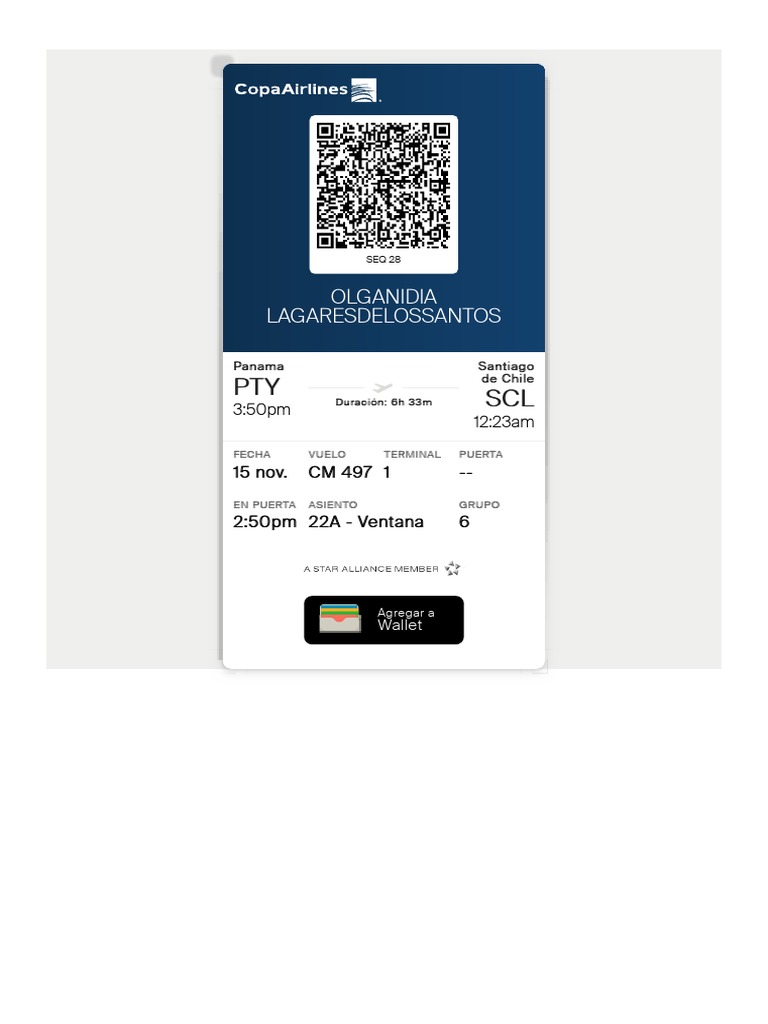 Check-in Copa Airlines CM 497 | PDF