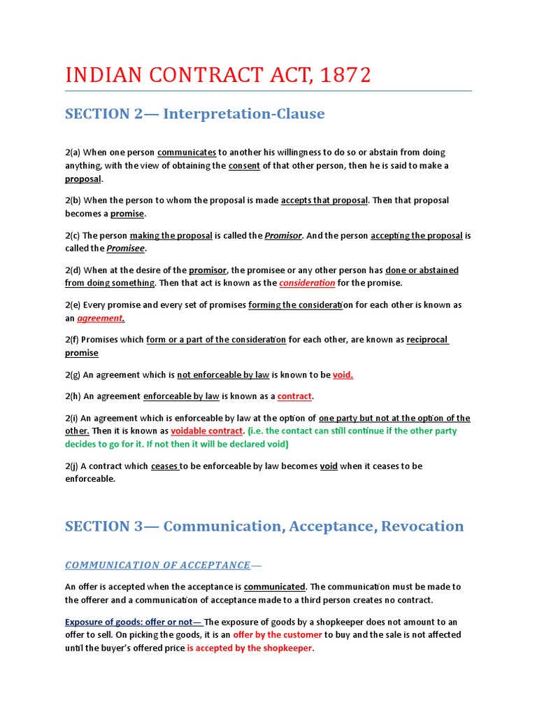 Indian Contract Act | PDF | Private Law | Common Law