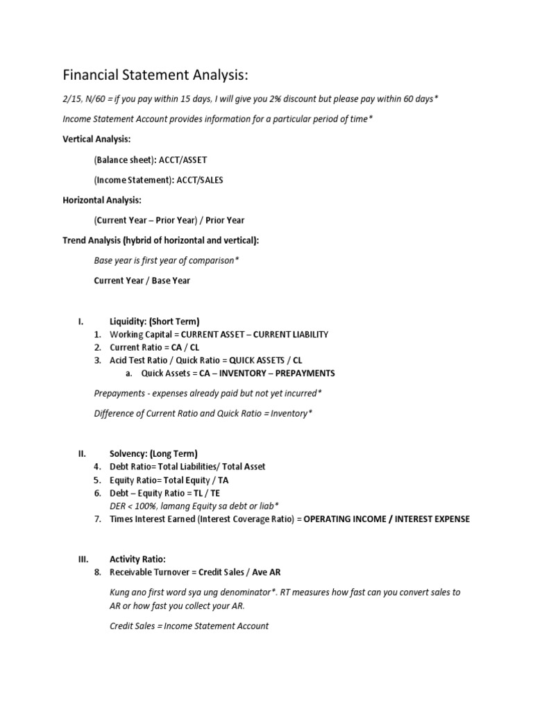 FSA Formulas ++ Notes | PDF | Equity (Finance) | Dividend
