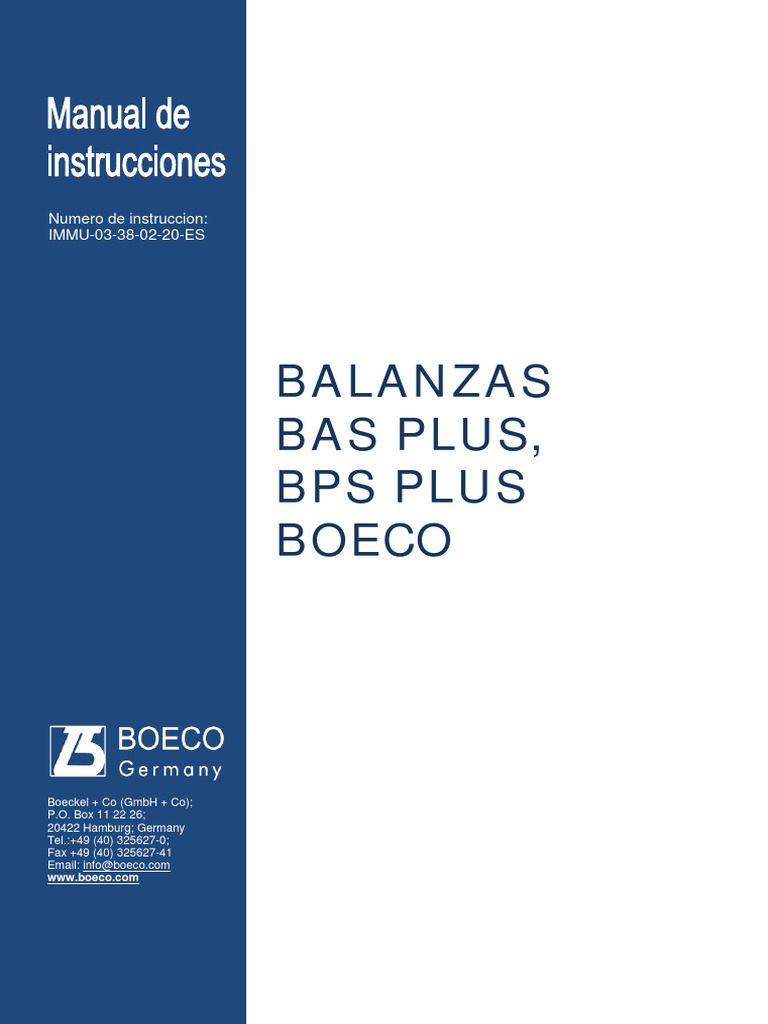 Manual Balanza Bas 31 Plus | PDF | Detergente | Agua