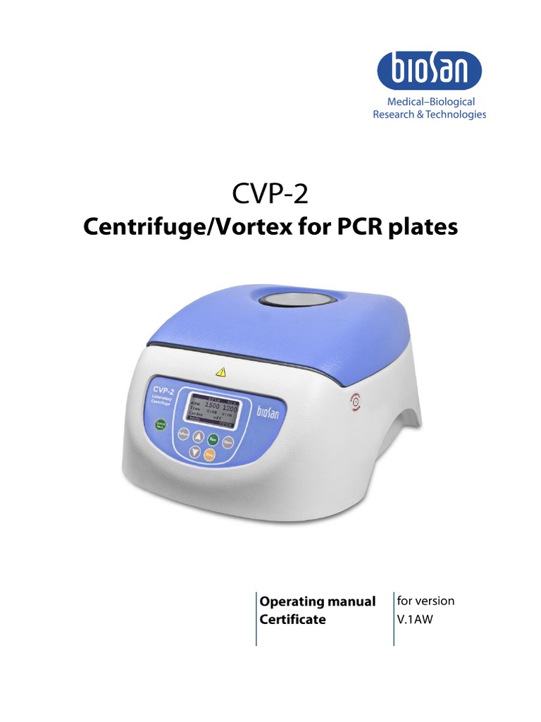 Manual Centrifuga de Placas CVP2 | PDF | Power Supply | Polymerase ...