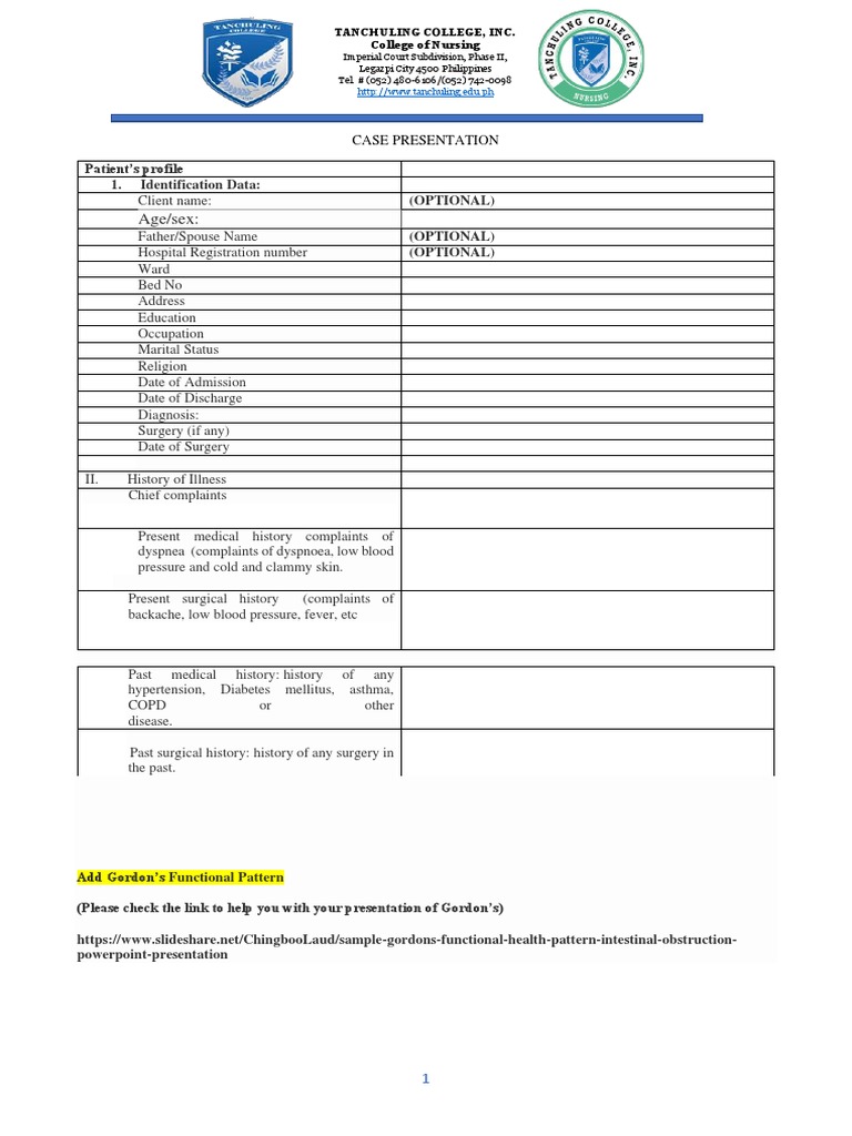 Case Presentation Format Revised | PDF | Physical Examination | Surgery