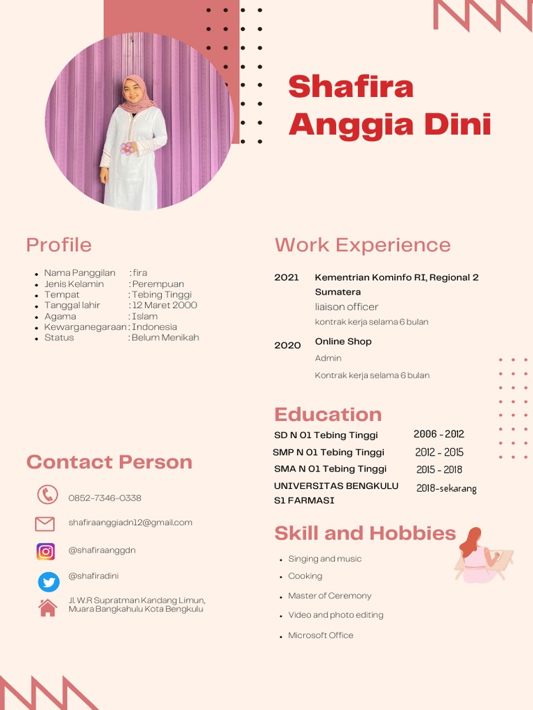 CV Shafira Anggia Dini | PDF