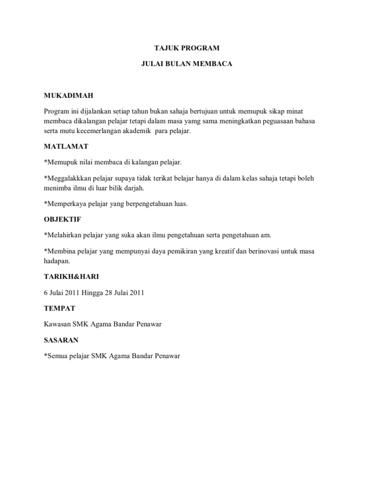 Tajuk Program | PDF