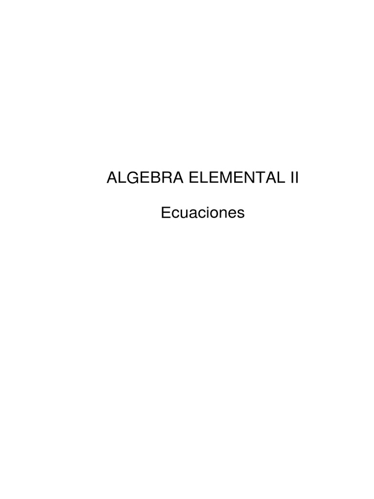 07 Álgebra Elemental II Ecuaciones 2020 21 | PDF | Ecuaciones ...