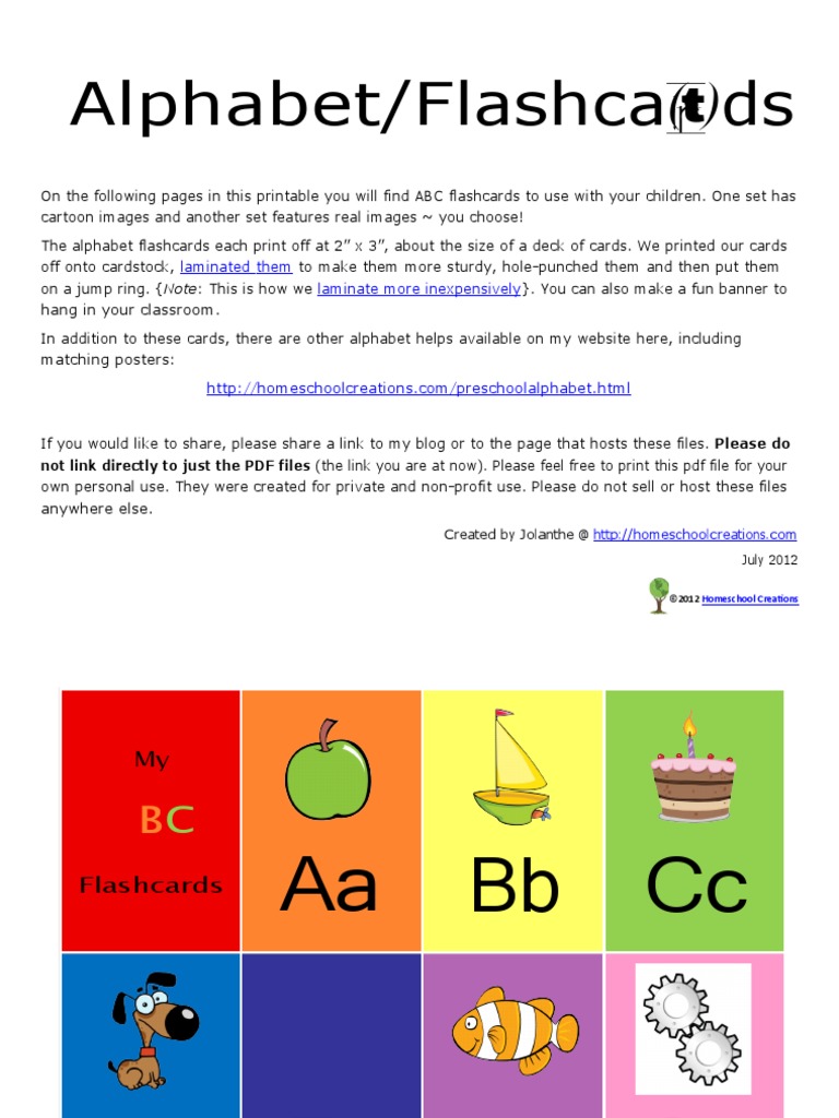 Alphabet Flashcards | PDF