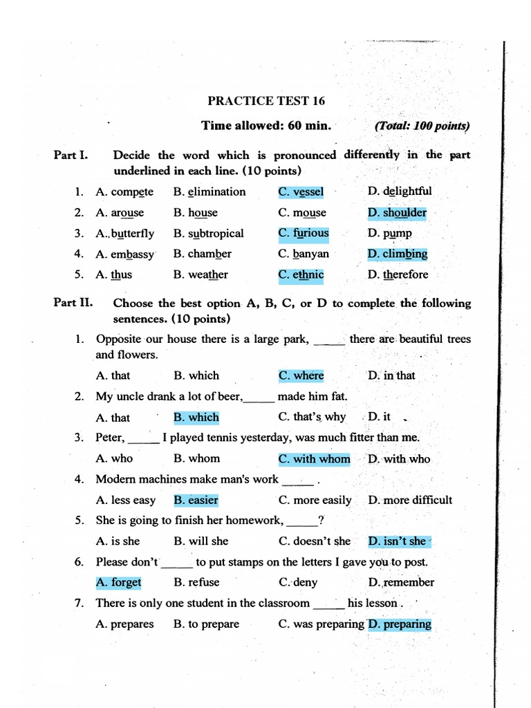 Practice Test 16-Grade 10 | Descargar gratis PDF | Universe | Matter