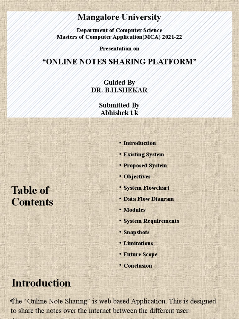 Online Notes Sharing Platform Overview | PDF | User (Computing ...