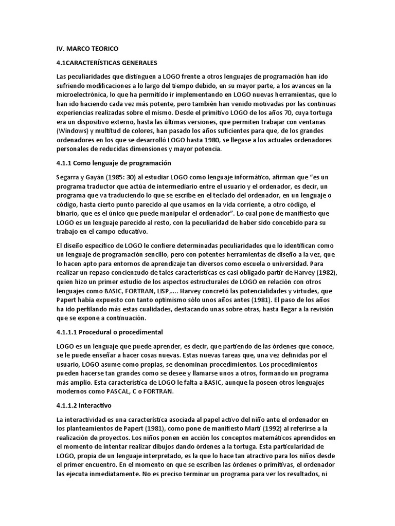 Marco Teorico | PDF | Lenguaje de programación | Ingeniería Informática