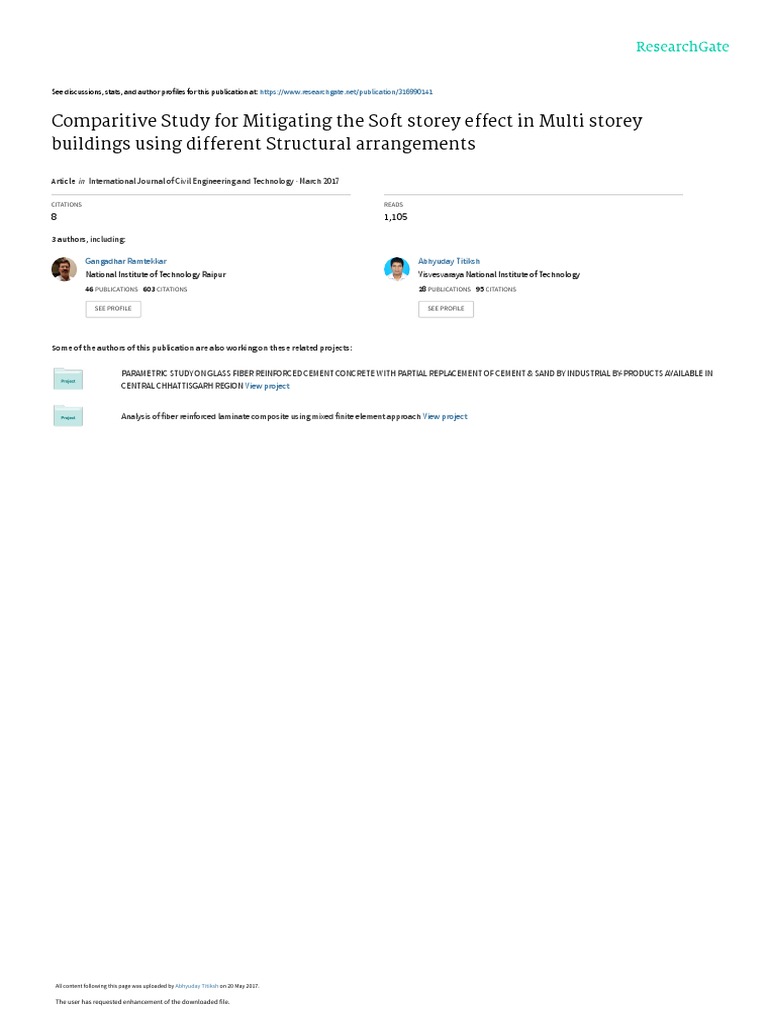 Comparitive Study For Mitigating The Soft Storey Effect in Multi Storey ...