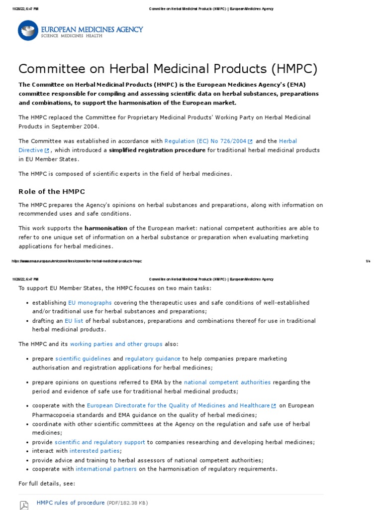 Herbal Medicine Regulation in EU | PDF | European Union | Medicine
