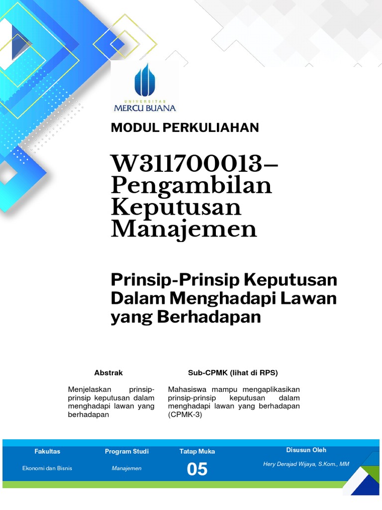 Modul Pengambilan Keputusan Manajerial (TM5) | PDF