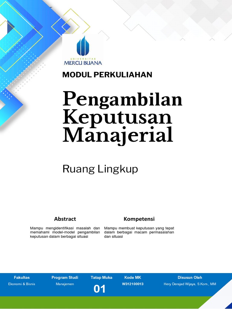 Modul Pengambilan Keputusan Manajerial (TM1) | PDF | Bisnis