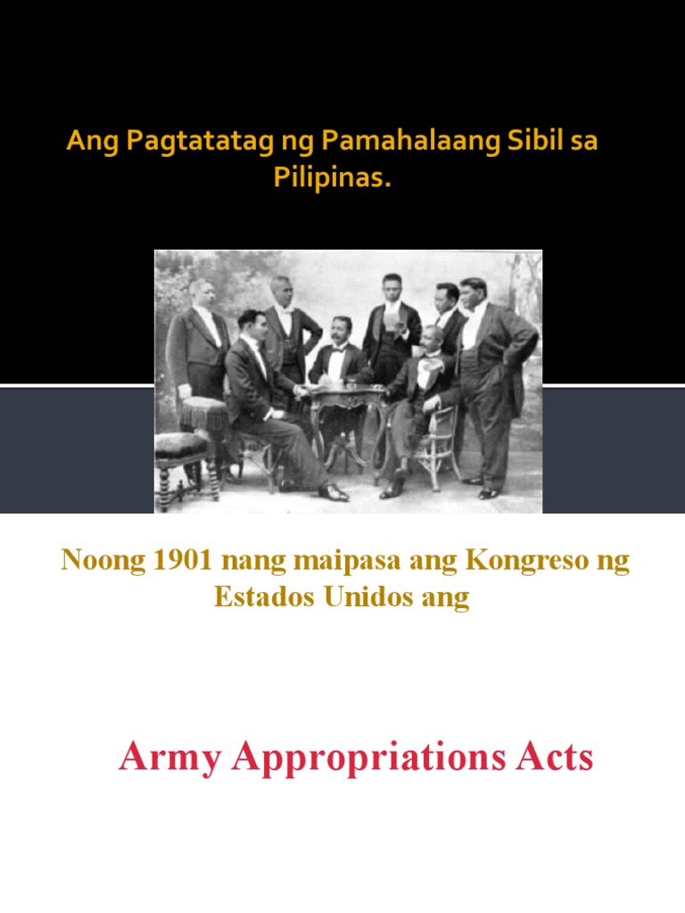 Ang Pagtatatag NG Pamahalaang Sibil Sa Pilipinas | PDF