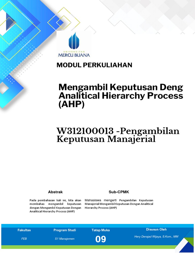 Modul Pengambilan Keputusan Manajerial (TM9) | PDF