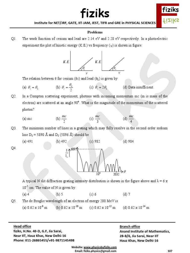 1.question & Solution | PDF | Electron | Electronvolt