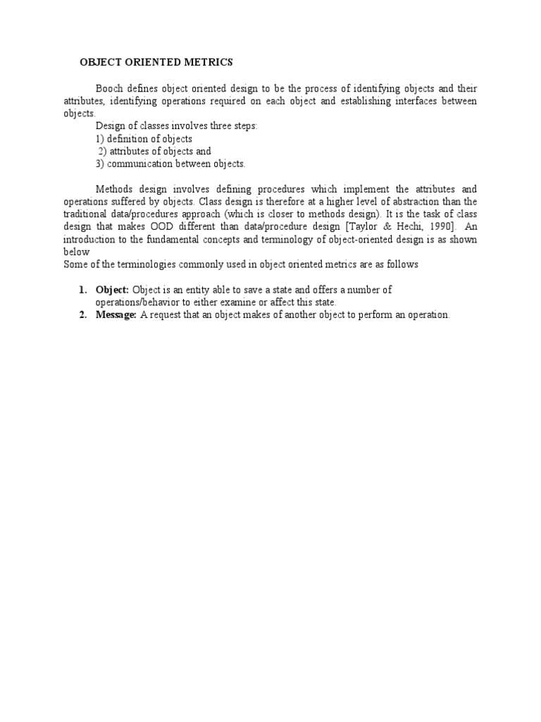 Object Oriented Metrics In Se Pdf Class Computer Programming Method Computer Programming 9170
