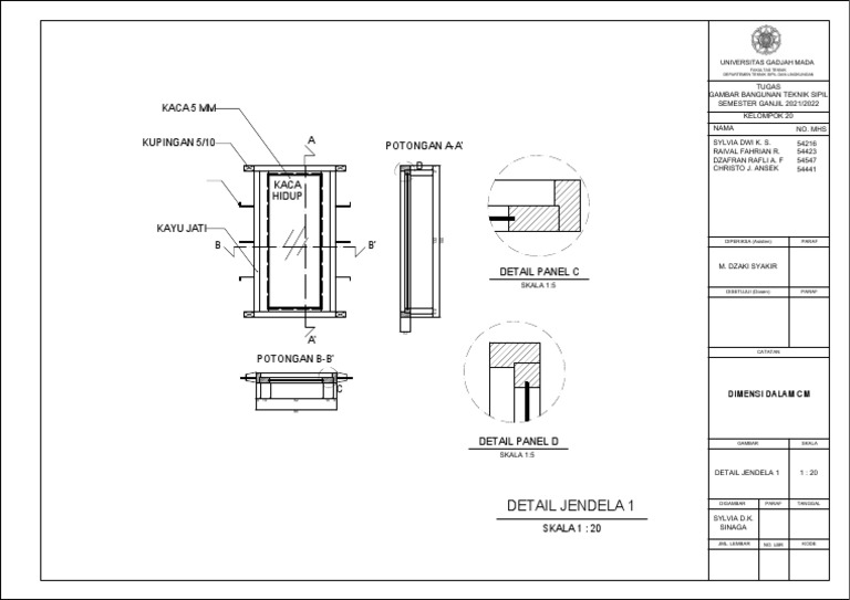 Detail Jendela Teknik Sipil Autocad | PDF