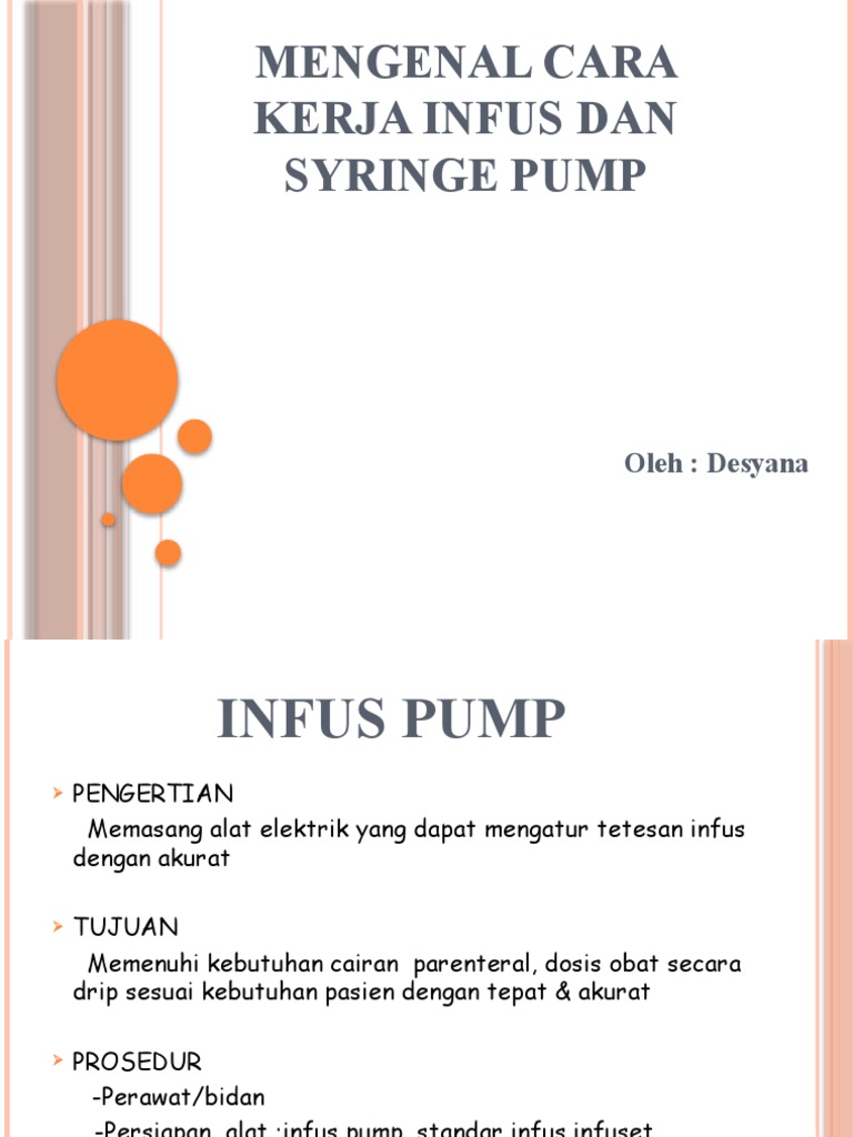 Mengenal Cara Kerja Infus Dan Syringe Pump | PDF