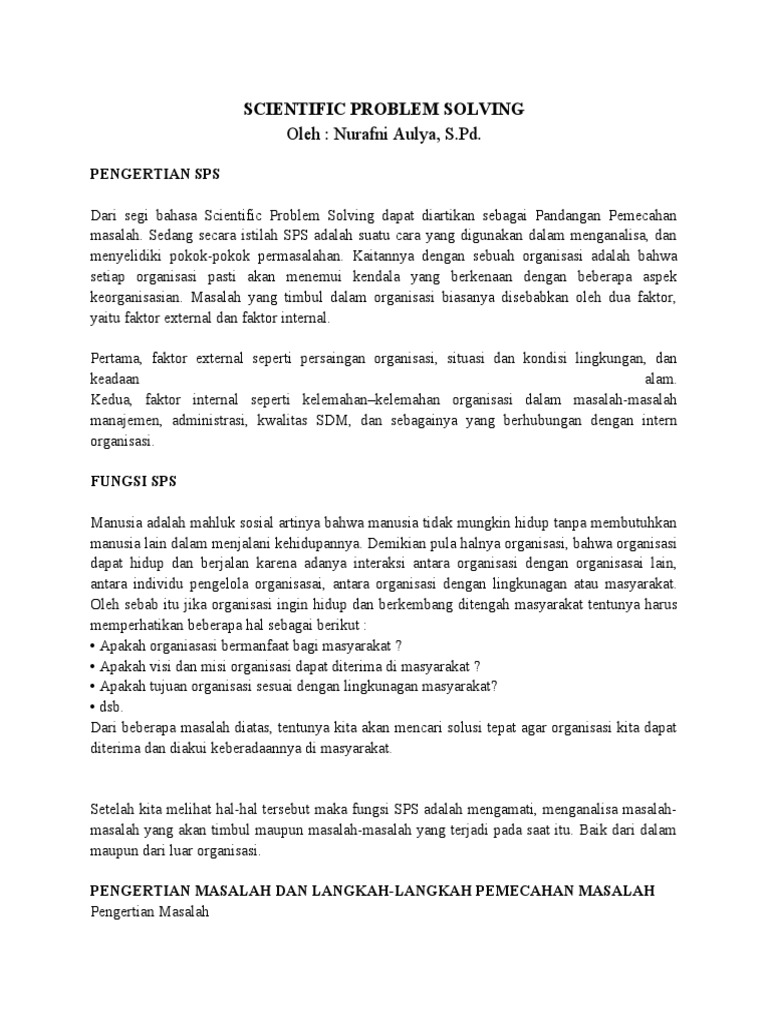 Materi Problem Solving Lakmud | PDF