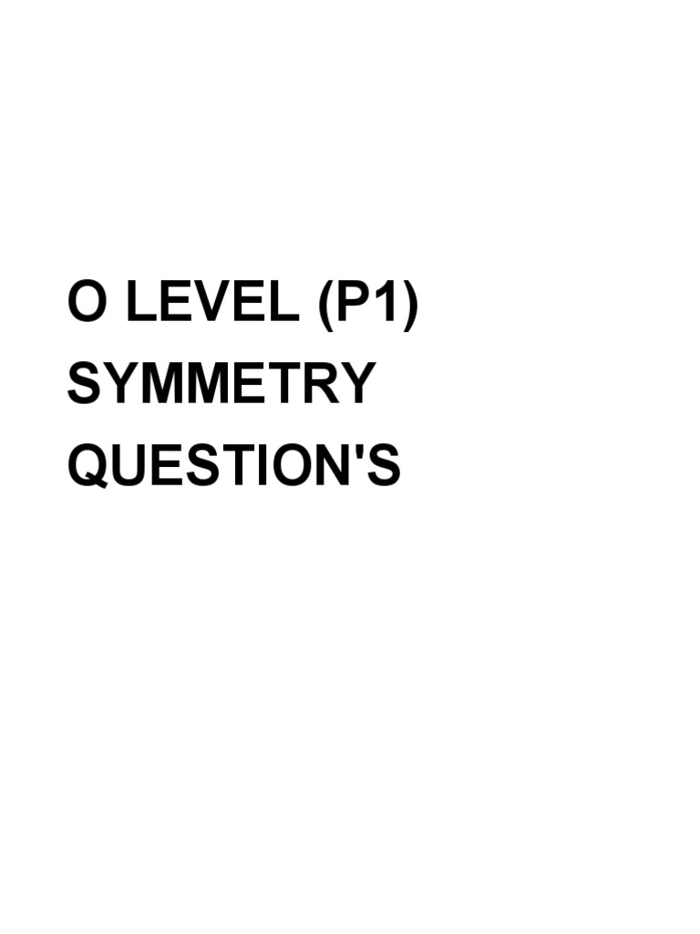 Symmetry Question's | PDF | Rectangle | Euclidean Geometry