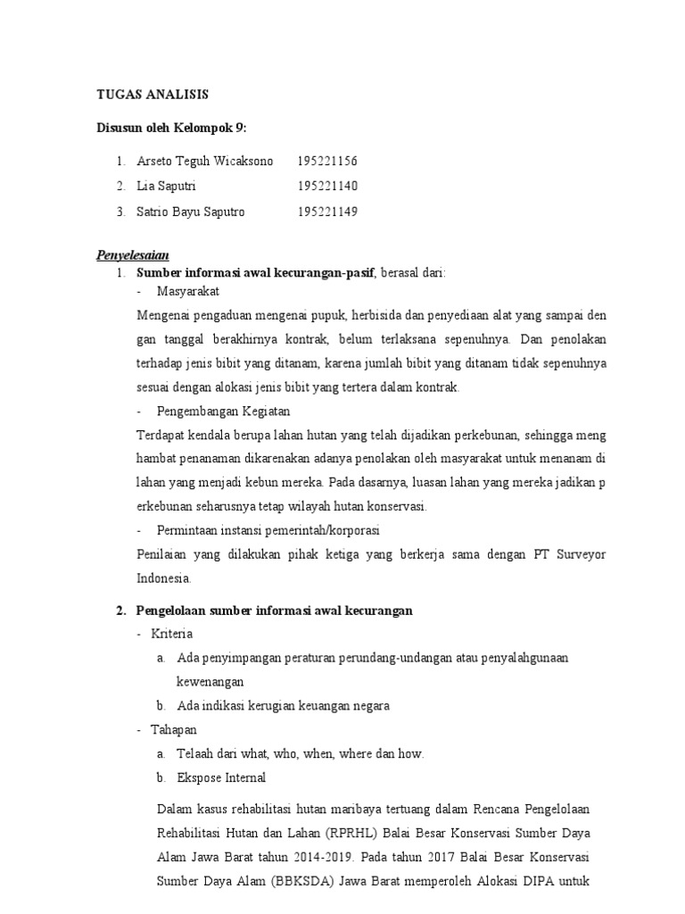 Tugas Analisis Audit Forensik | PDF