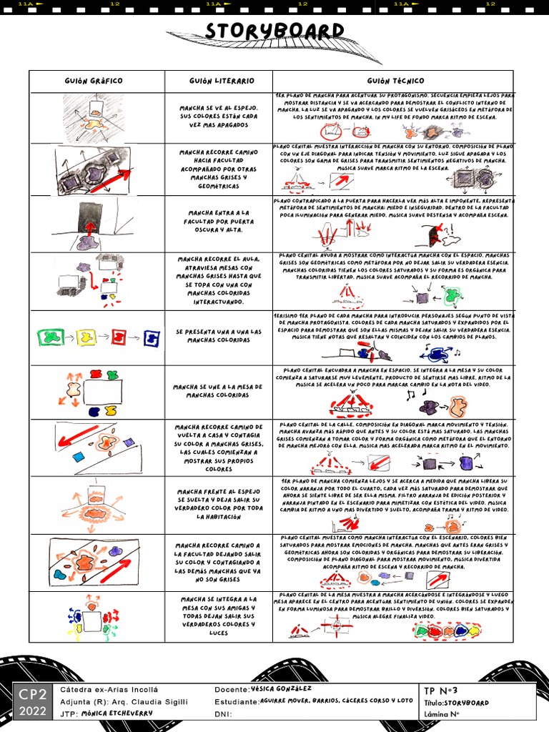 A2-TP3-GRUPO 1-T219-Guión Literario - Guión Técnico - Storyboard | PDF | Ritmo