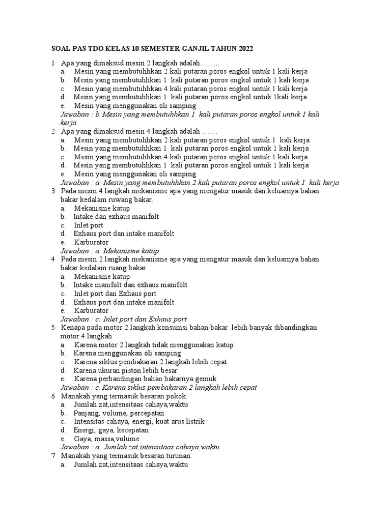 Soal Pas Tdo Kelas 10 | PDF