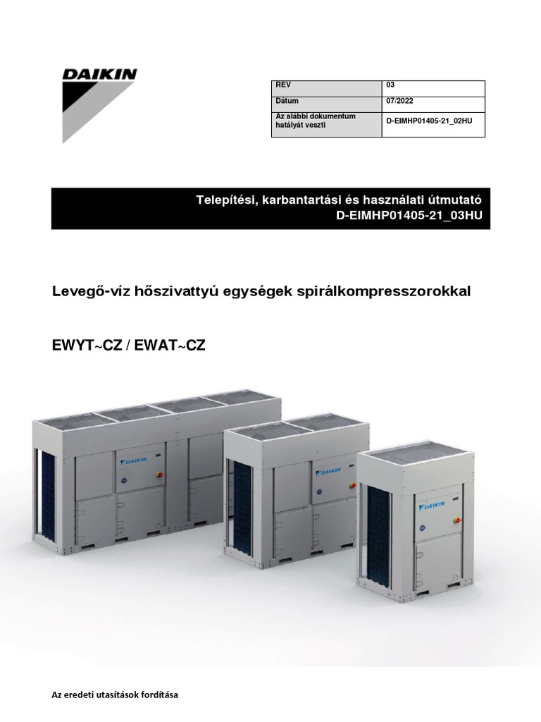 EWAT-CZ - EWYT-CZ - Installation, Operation and Maintenance Manual D ...