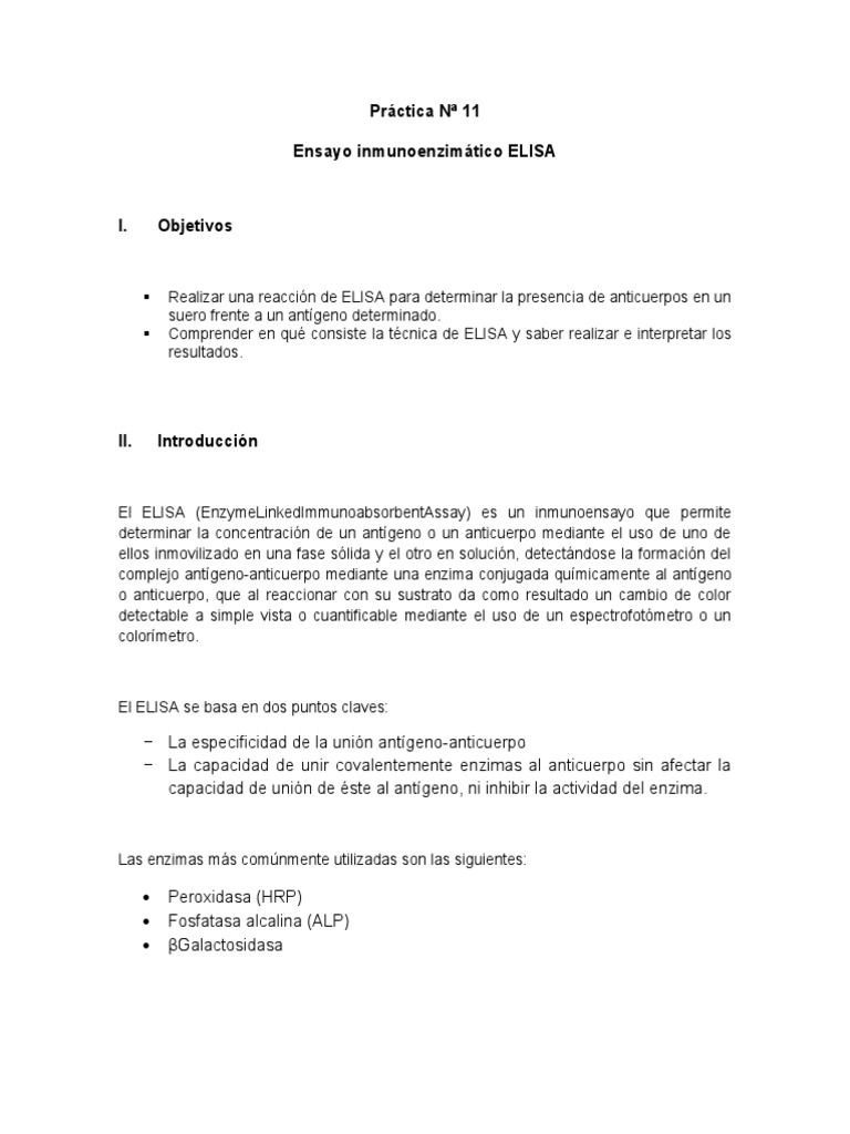Practica N 11 Elisa 2022 | PDF | Elisa | Peroxidasa