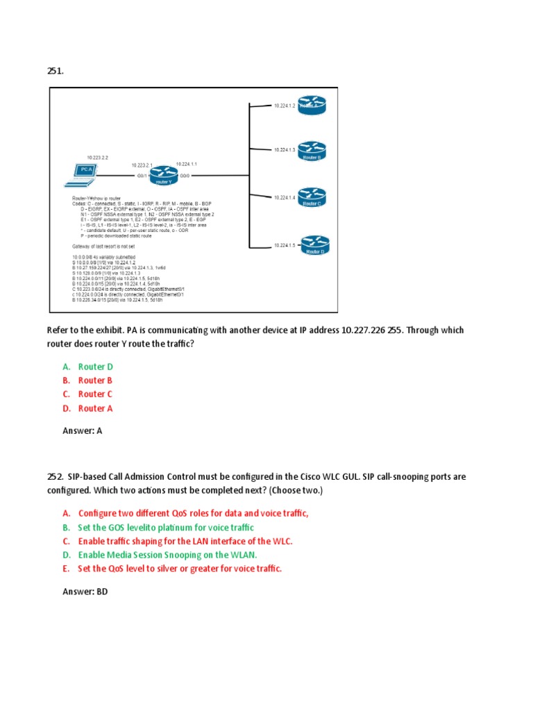 Cisco Network Configuration Q&A | PDF | Ip Address | Router (Computing)
