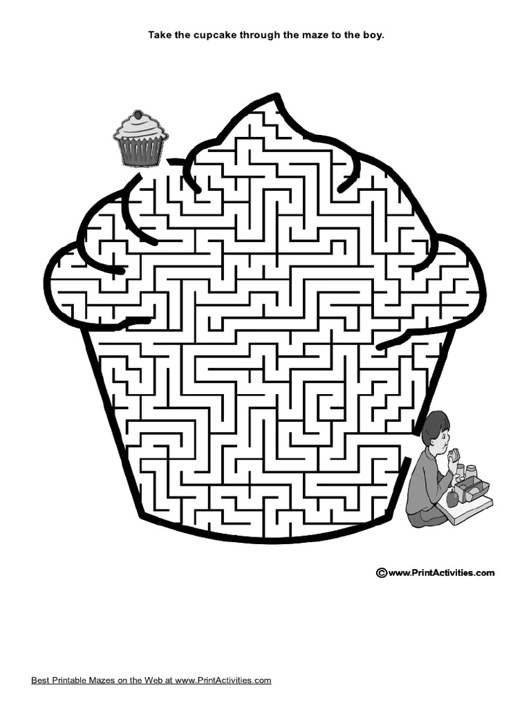 Cupcake Maze - Shaped Like A Cupcake | PDF