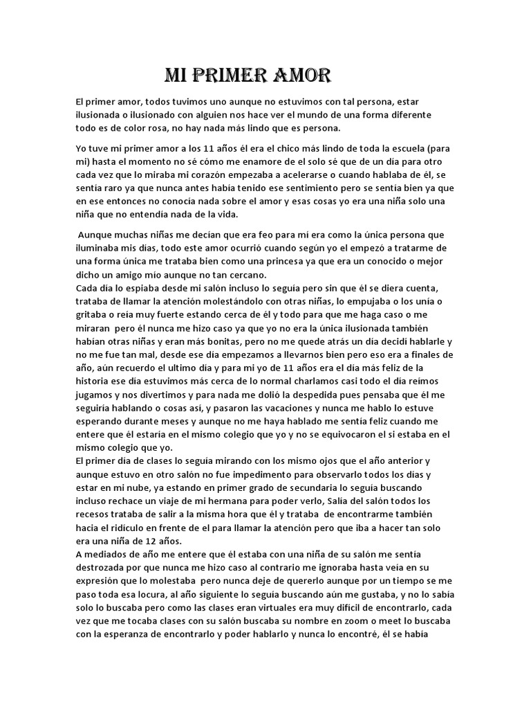 Mi primer amor | PDF | Amor