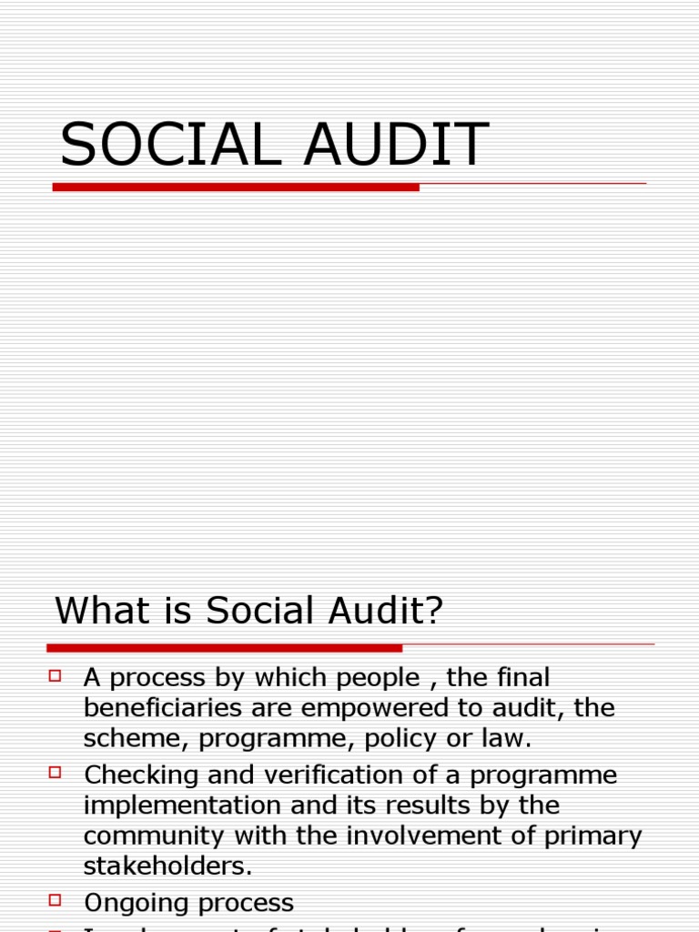 Social Audit | PDF | Audit | Governance