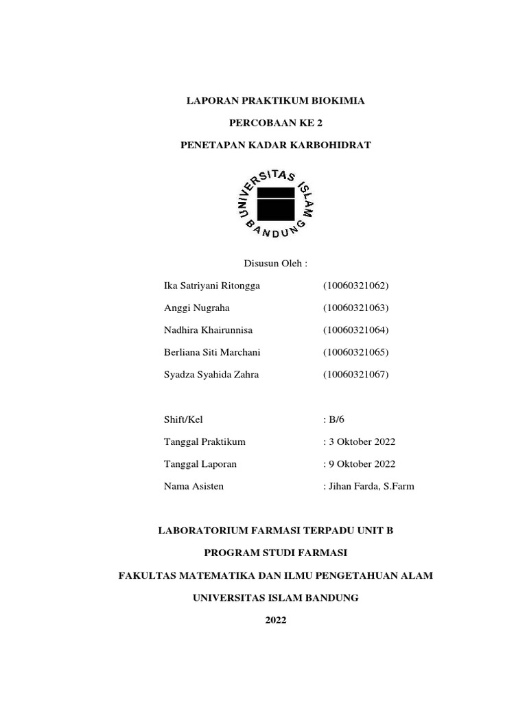 Laporan Praktikum Biokimia Perc 2 | PDF