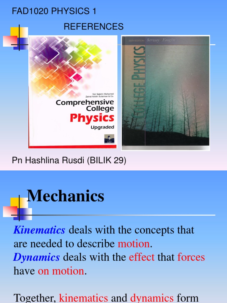 (K1) Student Physics 1 FAD1020 Sesi 2022-2023 | PDF | Dynamics (Mechanics) | Mechanics