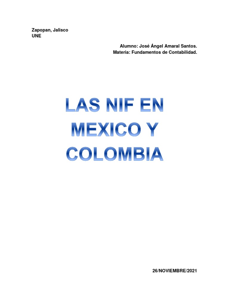 Las NIF en Mexico y Colombia | PDF | normas internacionales de ...