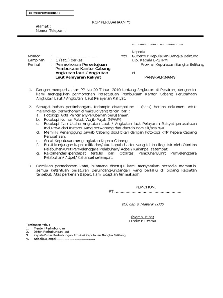 Contoh Permohonan:: TTD, Cap & Materai 6000 | PDF | Teknologi & Rekayasa