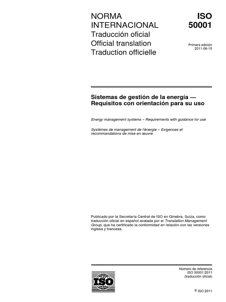 Iso 50001-2011 (Es) | PDF
